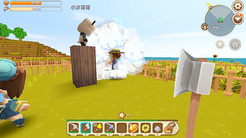 迷你世界多人生存4:做稻草人只要三个步骤,一看就学会了