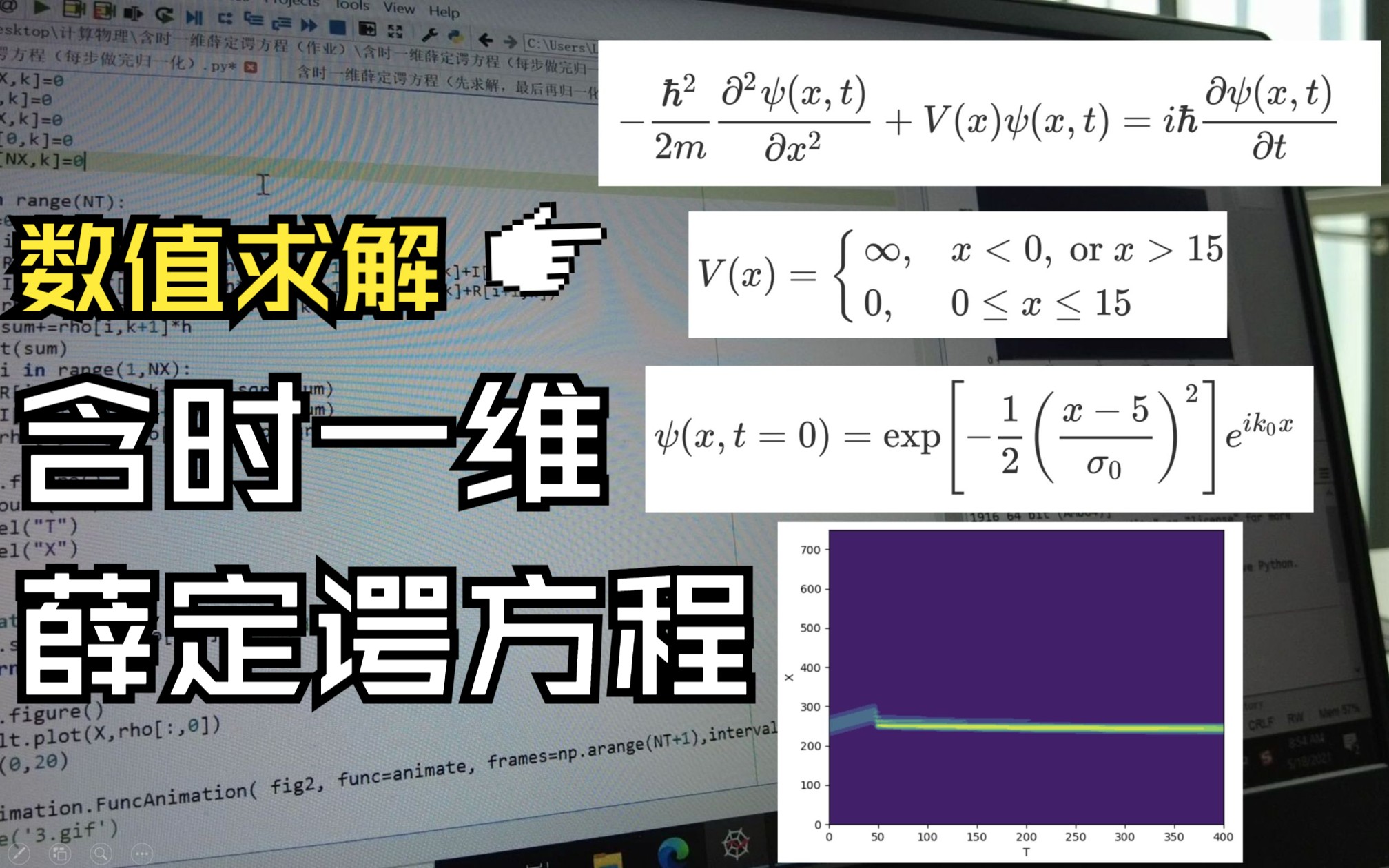 【计算物理 】含时一维薛定谔方程的求解(归一化未能保持)