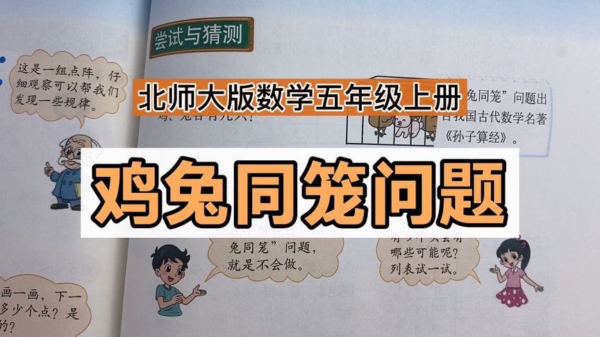 北师大版数学五年级上册鸡兔同笼问题