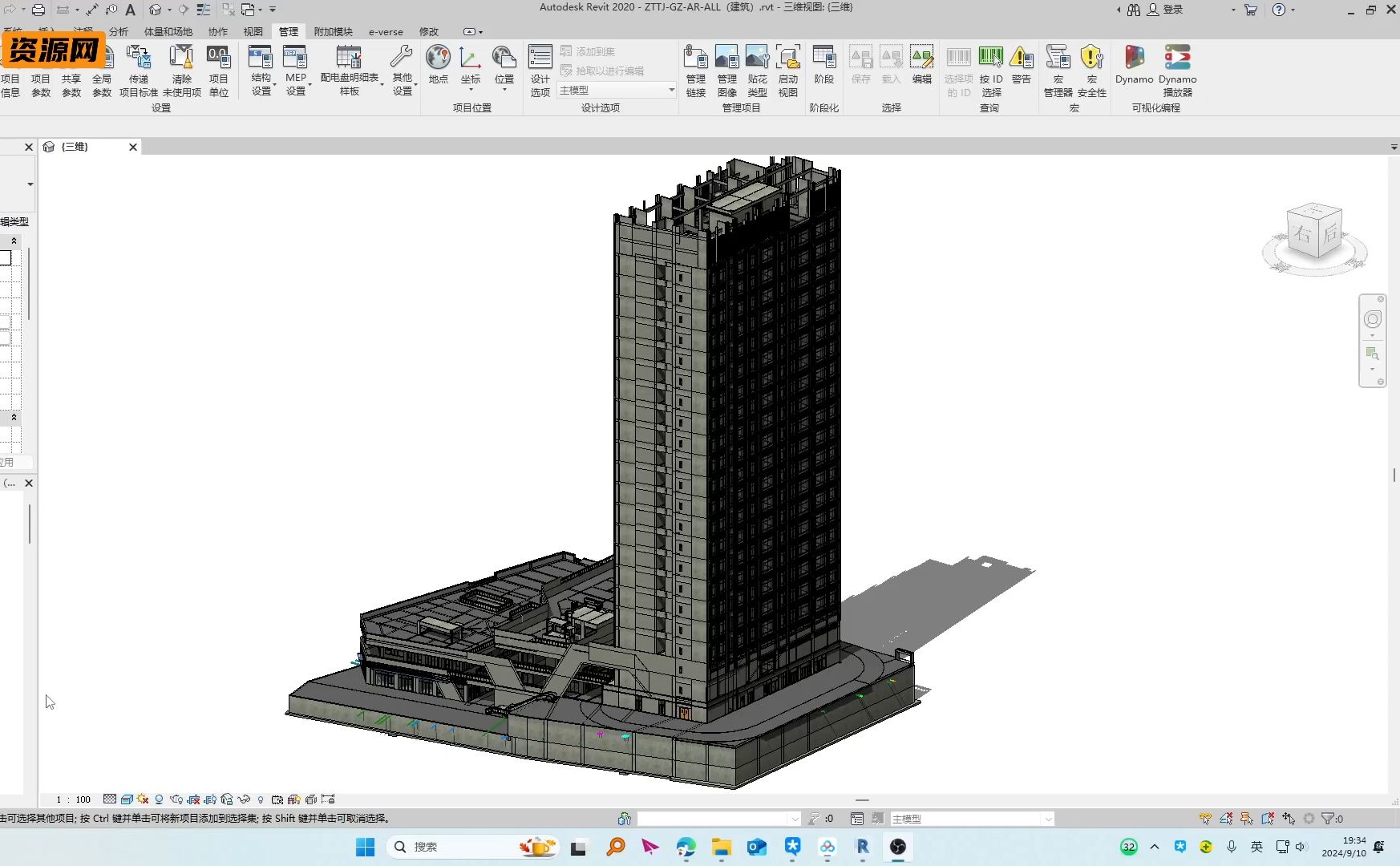 大型商业中心施工级别Revit模型,包含建筑+结构+机电专业模型,模型很...