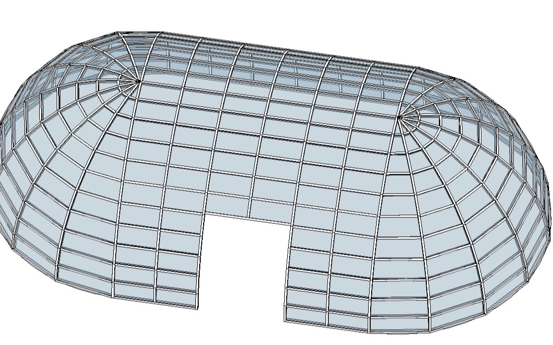 【revit】用族建立球形玻璃幕墙的方法