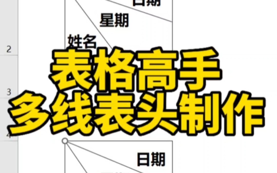 Excel多线表头制作
