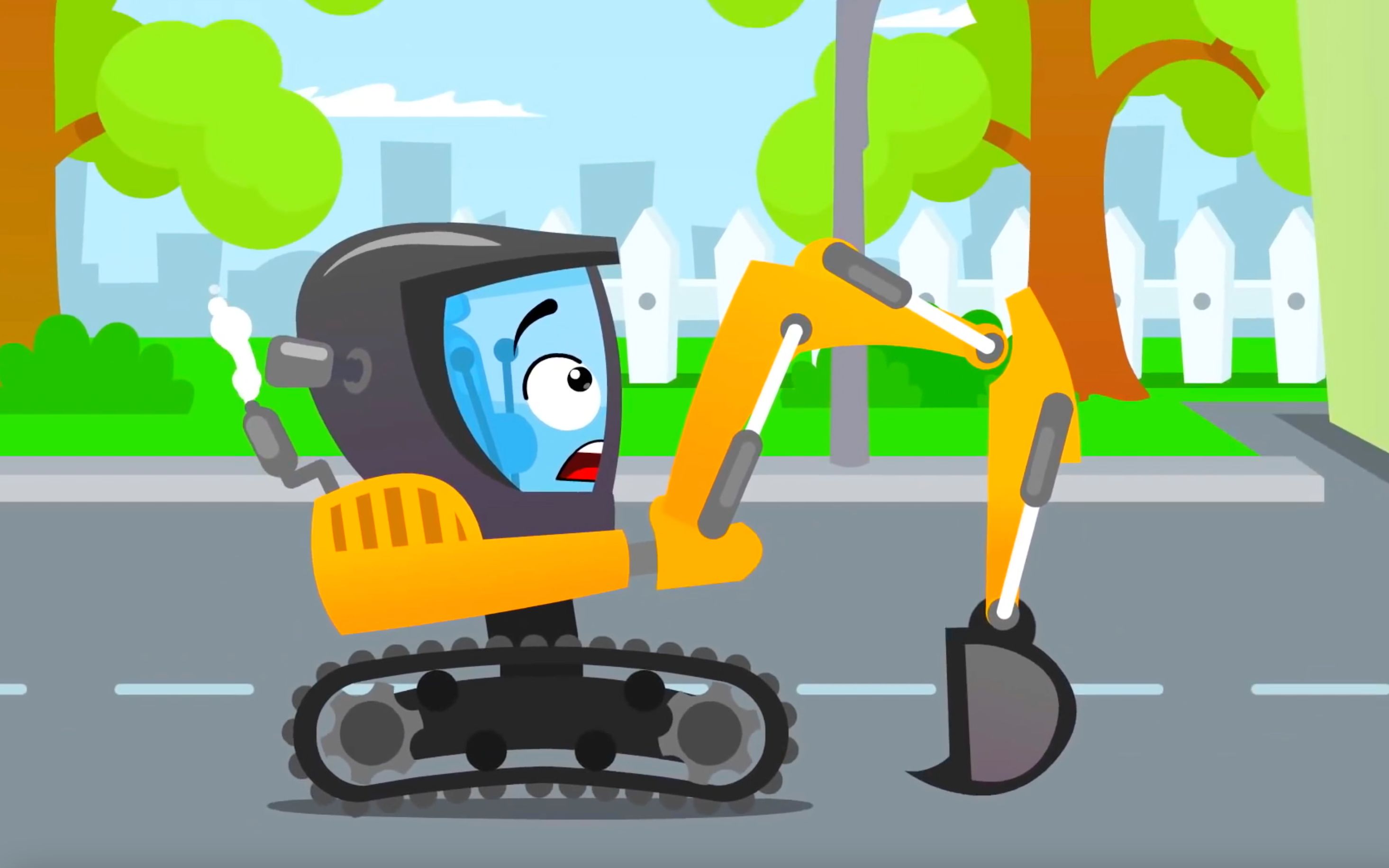 儿童挖掘机动画 早教启蒙 挖掘机视频 工程车动画片大全 卡通车