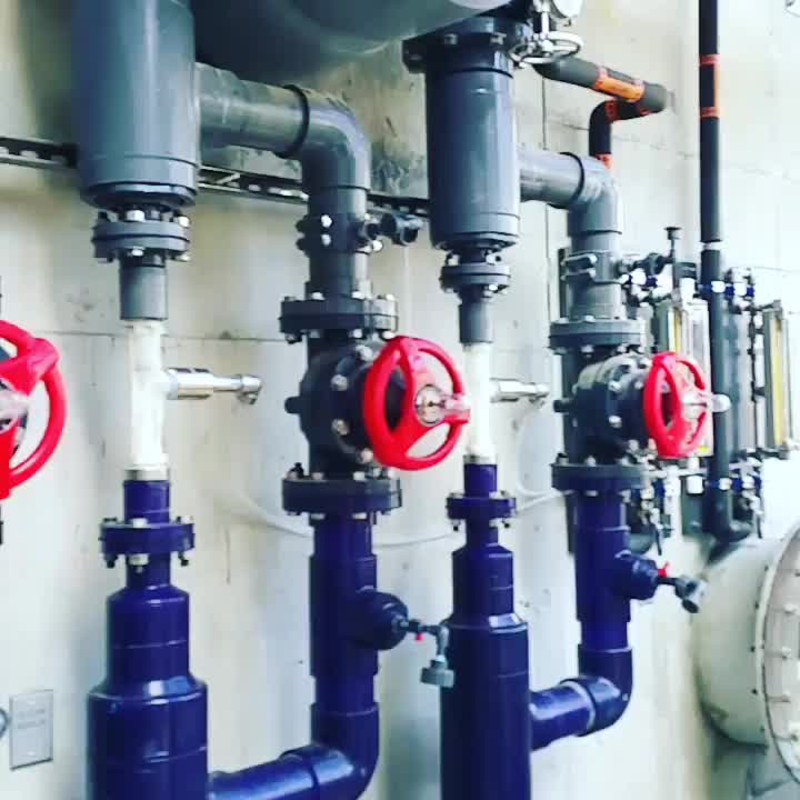 正在工作的臭氧接触氧化池#水处理#