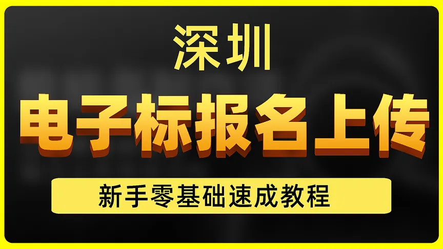 深圳电子招投标平台-报名-下载标书-上传标书-视频教程