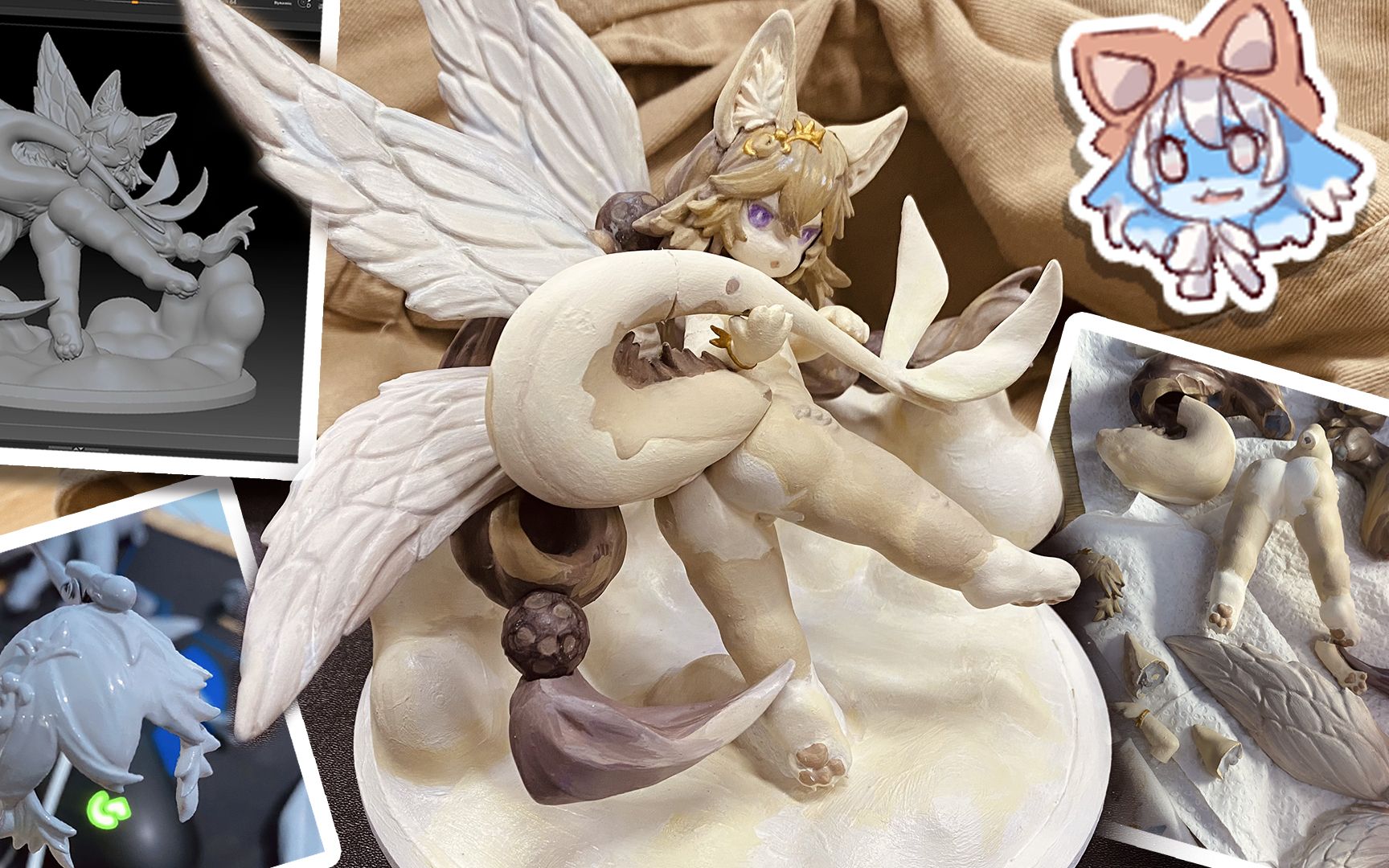 【海豚】【模型制作】自制模型展示&制作过程&建模&打印&上色