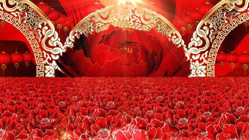 节日欢歌新年喜庆高清晚会年会元旦新年舞台演出节目大屏幕高清led...