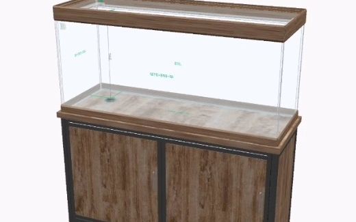 客厅鱼缸落地鱼缸DIY设计制作模型大全,自助生成3D效果图纸尺寸