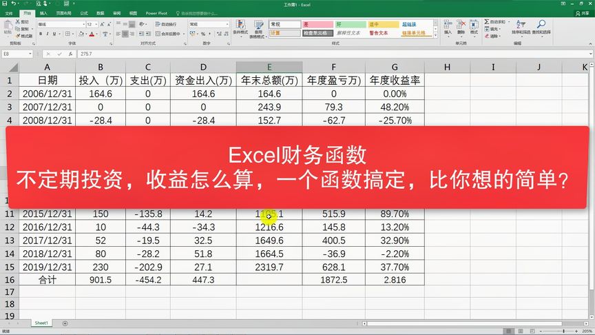 Excel财务函数,股票不定期投资收益率怎么算,一个函数搞定!