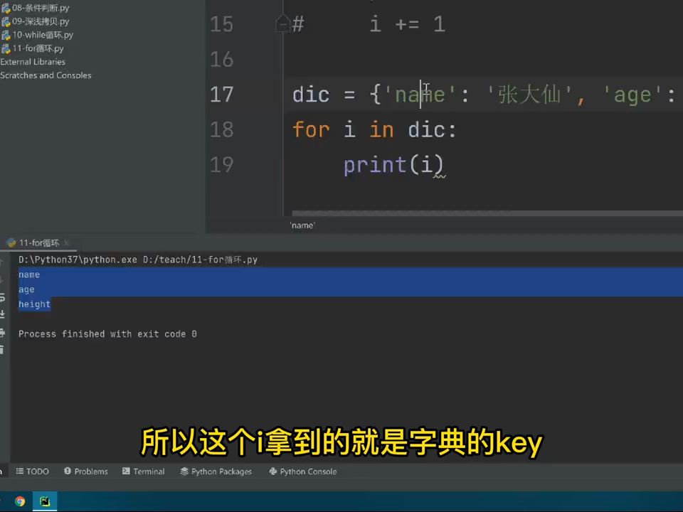 64、for循环遍历字典
