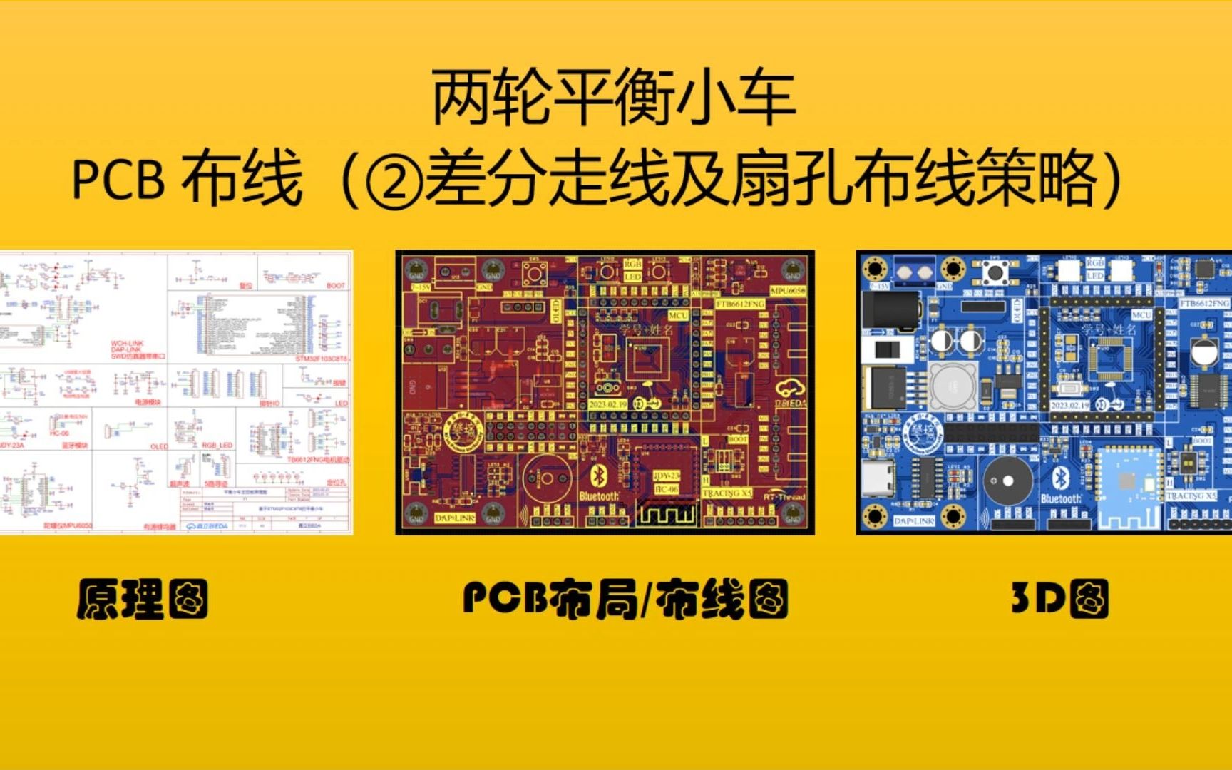 PCB布线(2)差分走线及扇孔布线策略 | 两轮平衡小车 | 嘉立创EDA(专业...
