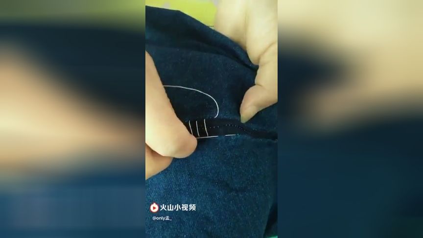 手工达人:缝补裤子羽绒服开线,针法简单结实,看不出针线!