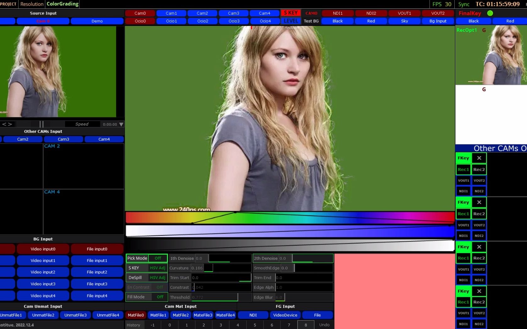 国产自制绿幕抠像合成软件K1 -M KEY 模式