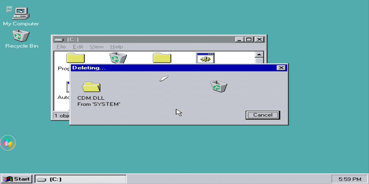 【bochs作死】把windows 98的system32文件夹删除会怎么样