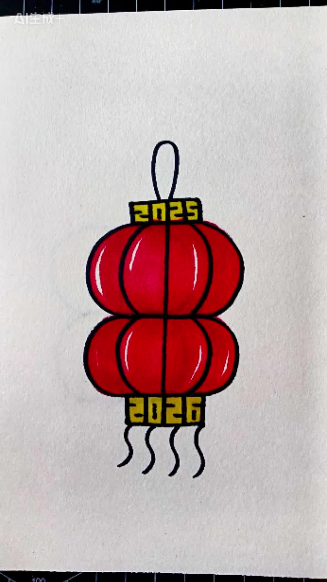 一起来画元旦灯笼吧,超级简单又好看#简笔画 #儿童简笔画 #一起学...