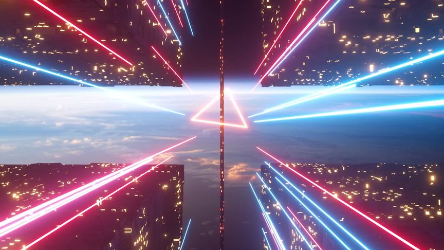 【C4D教程】C4D+OC搭建概念科技感光束置换场景