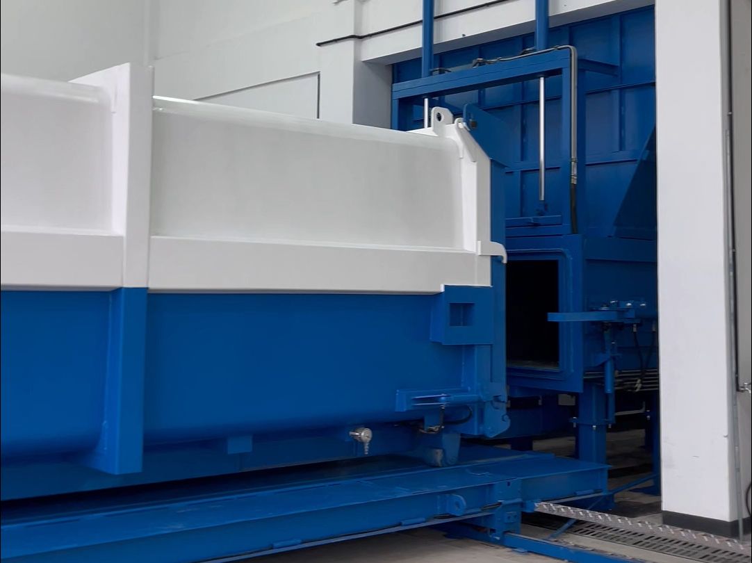 水平直压式垃圾压缩机 分体式一机两箱压缩站设备