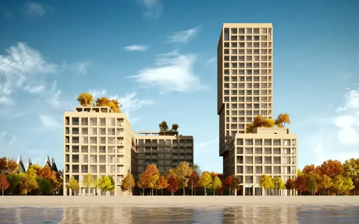 【3D渲染】3d大楼全景视角展览