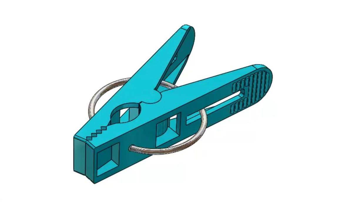 SolidWorks小夹子建模-(衣夹(可调节弹簧))