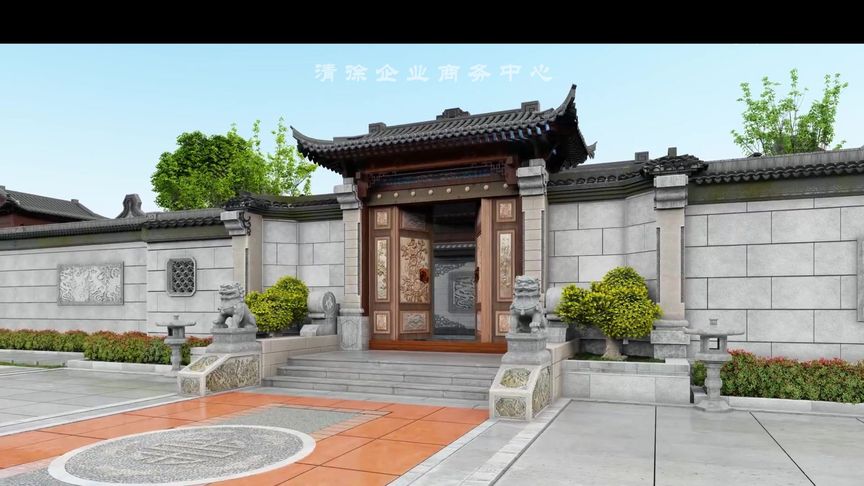 中式古典建筑渲染#农村自建房#效果图#建筑动画#园林景观设计