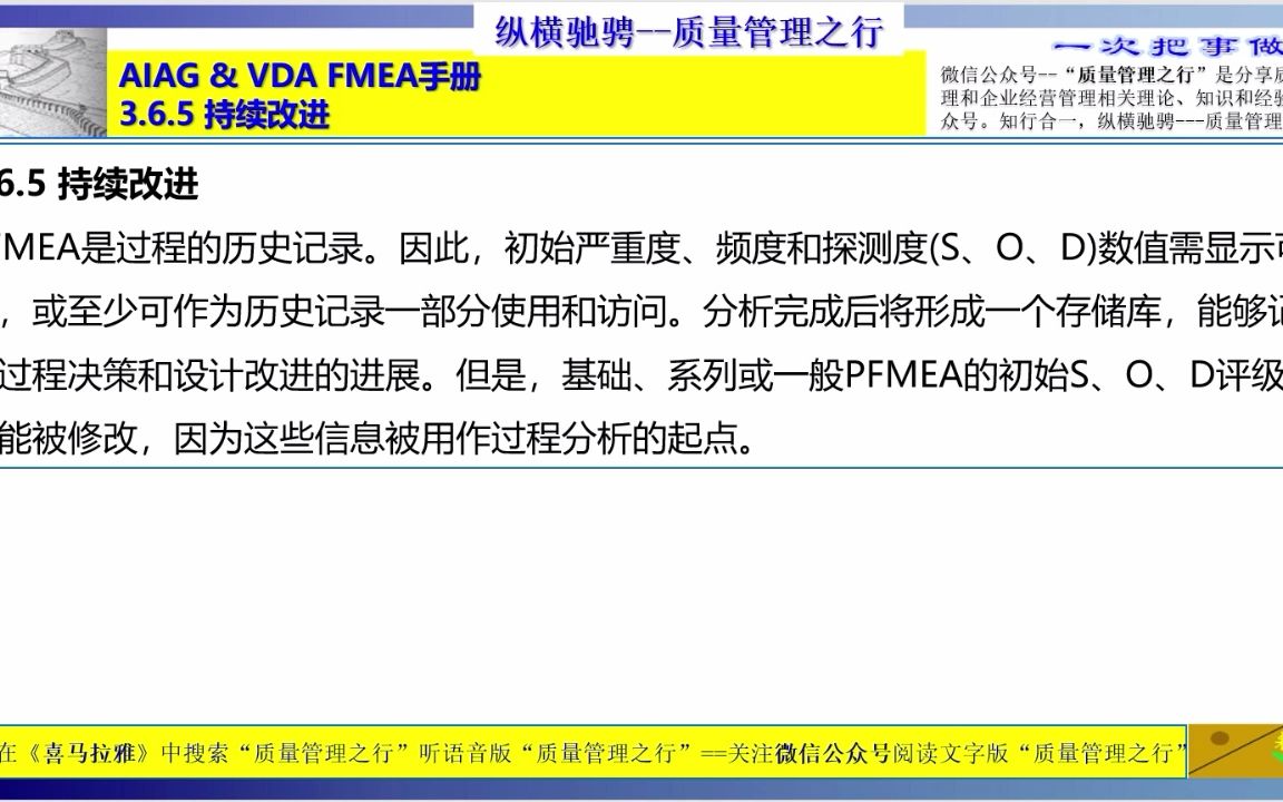 164 3.6.5 持续改进 FMEA质量管理工具