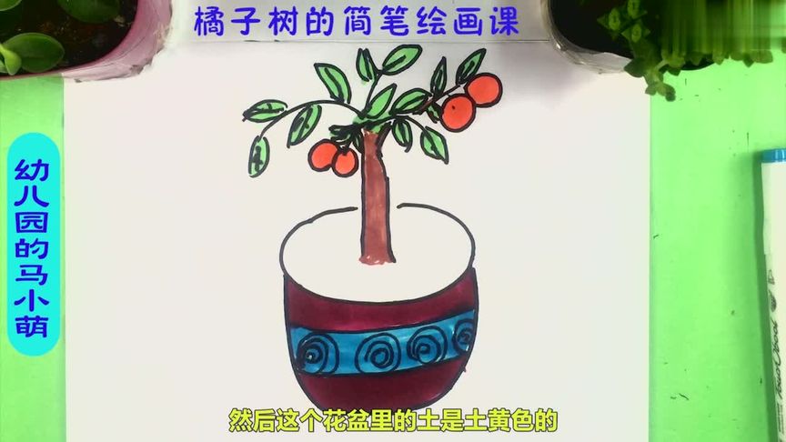 小朋友们喜欢吃橘子吗,橘子树简笔画教程,非常好画