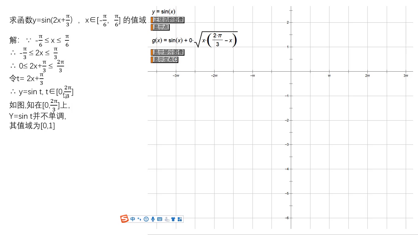 正弦函数的值域第二讲