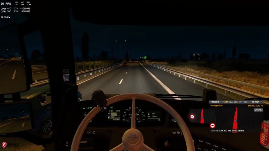 欧洲卡车模拟2:驾驶大卡车,白天到黑夜!