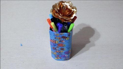 做一个笔筒原来这么简单,下次吃完薯片一定要试试