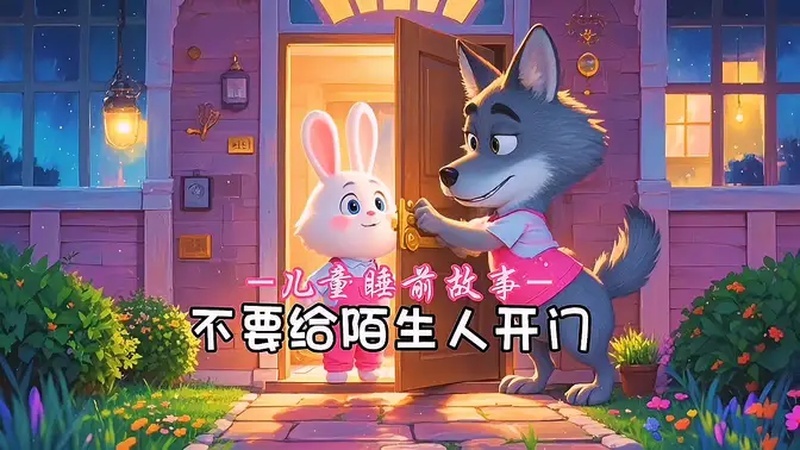早教启蒙儿童故事3 6岁儿童睡前绘本故事《不要给陌生人开门》