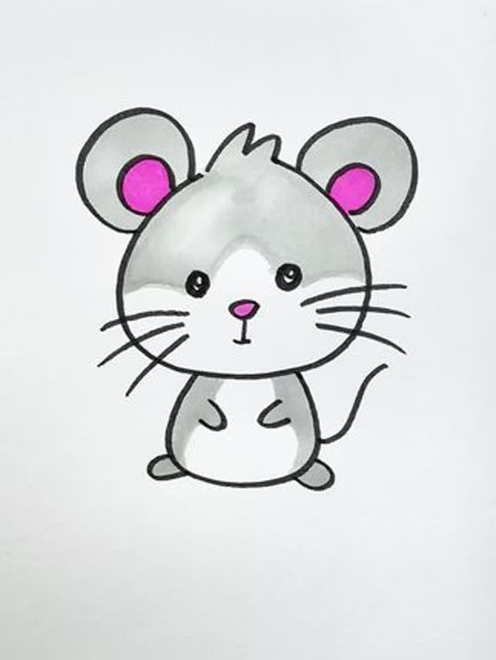 小老鼠这样画也可以很可爱#简笔画