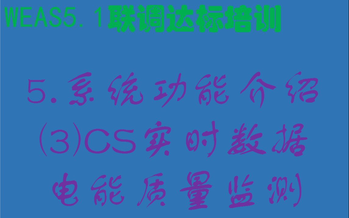 5.系统功能介绍(3)-CS实时数据电能质量检测