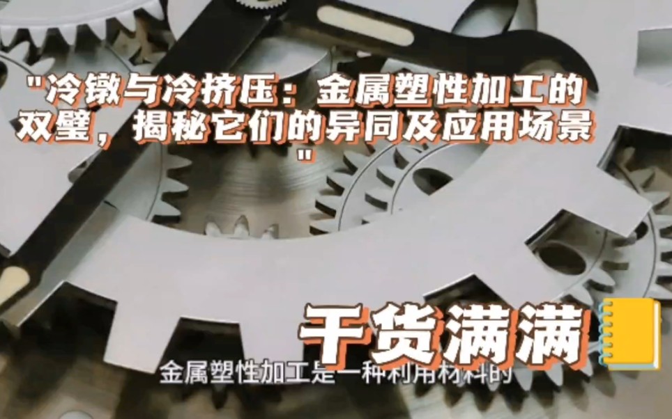 "冷镦与冷挤压:金属塑性加工的双璧,揭秘它们的异同及应用场景"