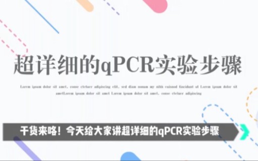 超详细的qpcr实验步骤来咯
