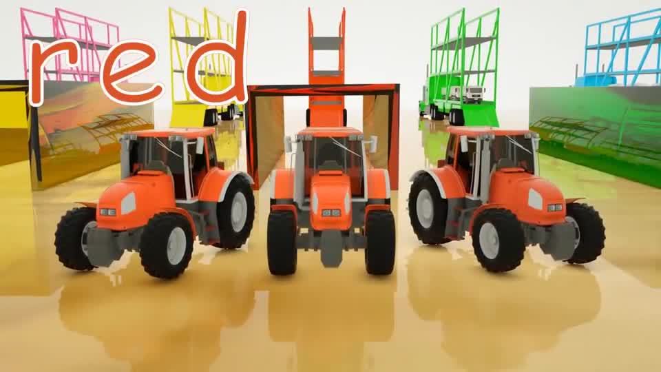 早教益智动画:货车垃圾车轿车 它们的轮胎怎么变成.