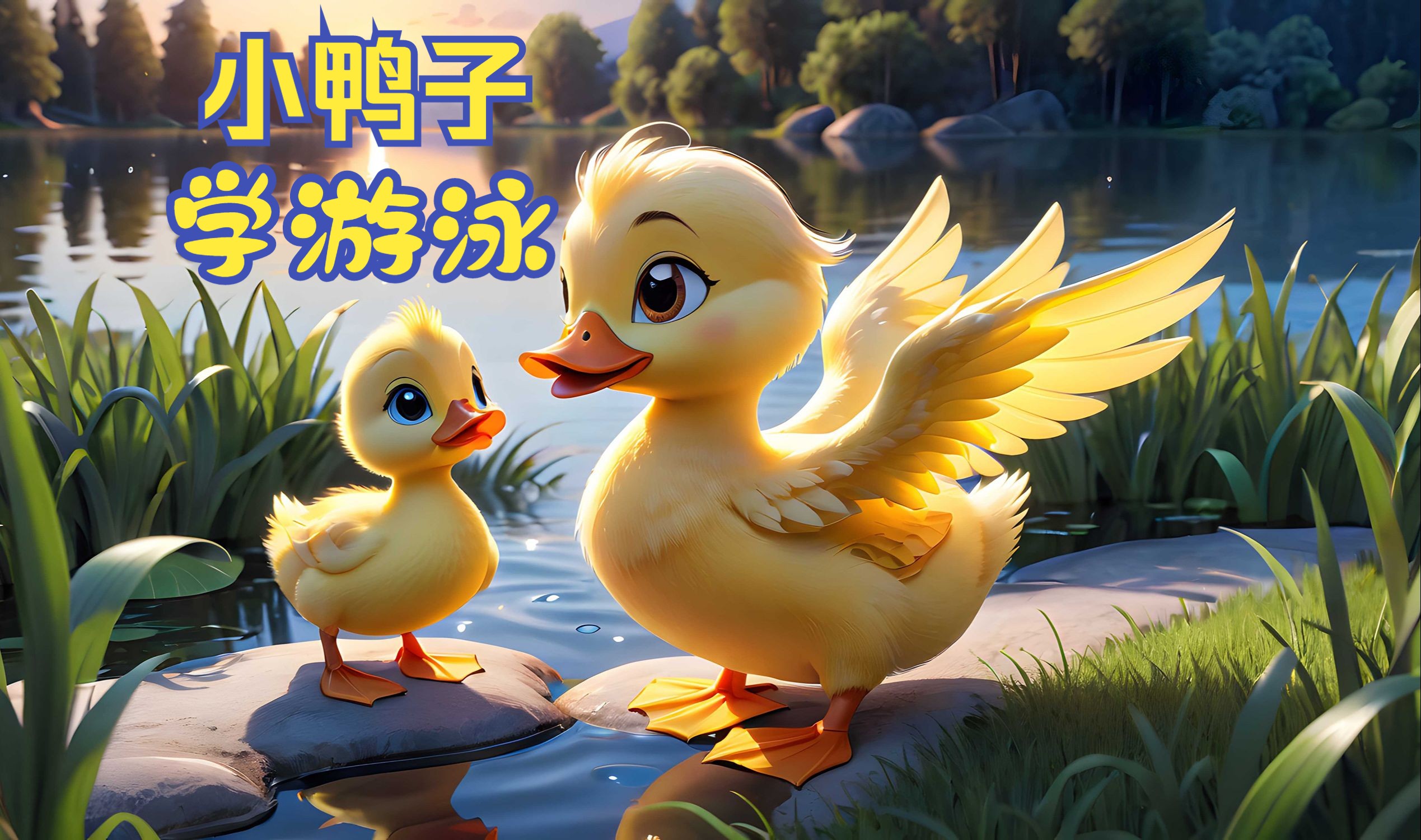 儿童故事《小鸭子学游泳》鼓励孩子勇敢地尝试,相信自己的能力