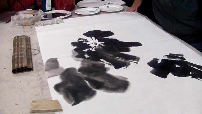 教你画水墨荷花,泼墨画法