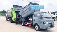 东风途逸国六后挂桶无泄漏船型自装卸式垃圾车操作演示视频-可按揭...