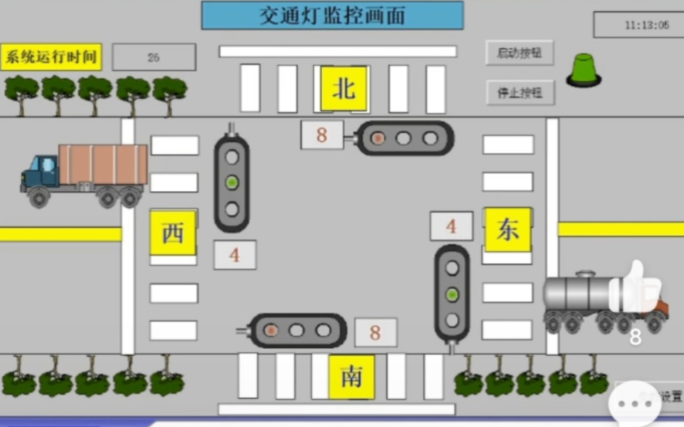 红绿灯MCGS组态仿真