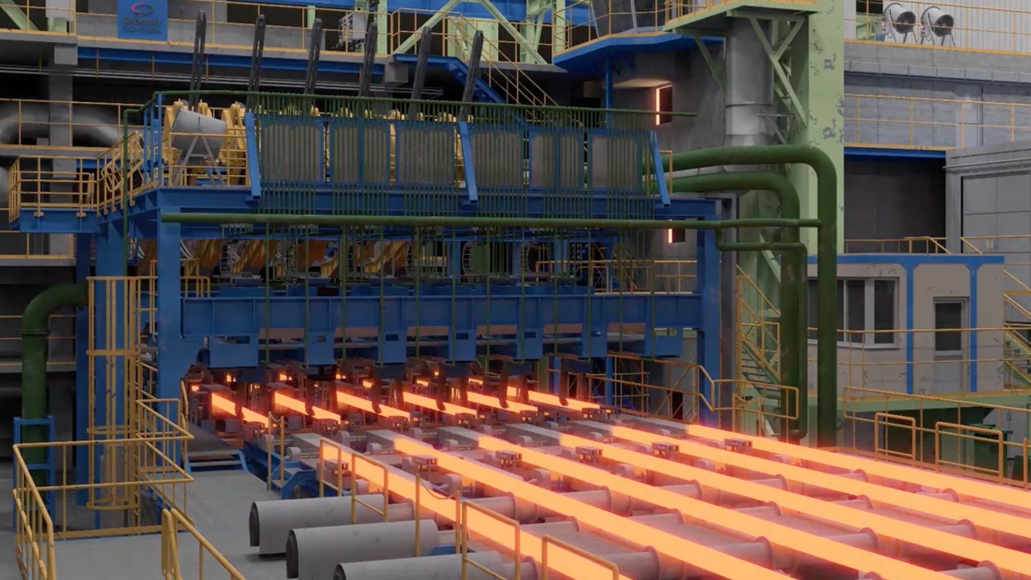 炼钢铁线材(盘条)生产流水线流程3D动画演示三维视频宣传片深圳广州...