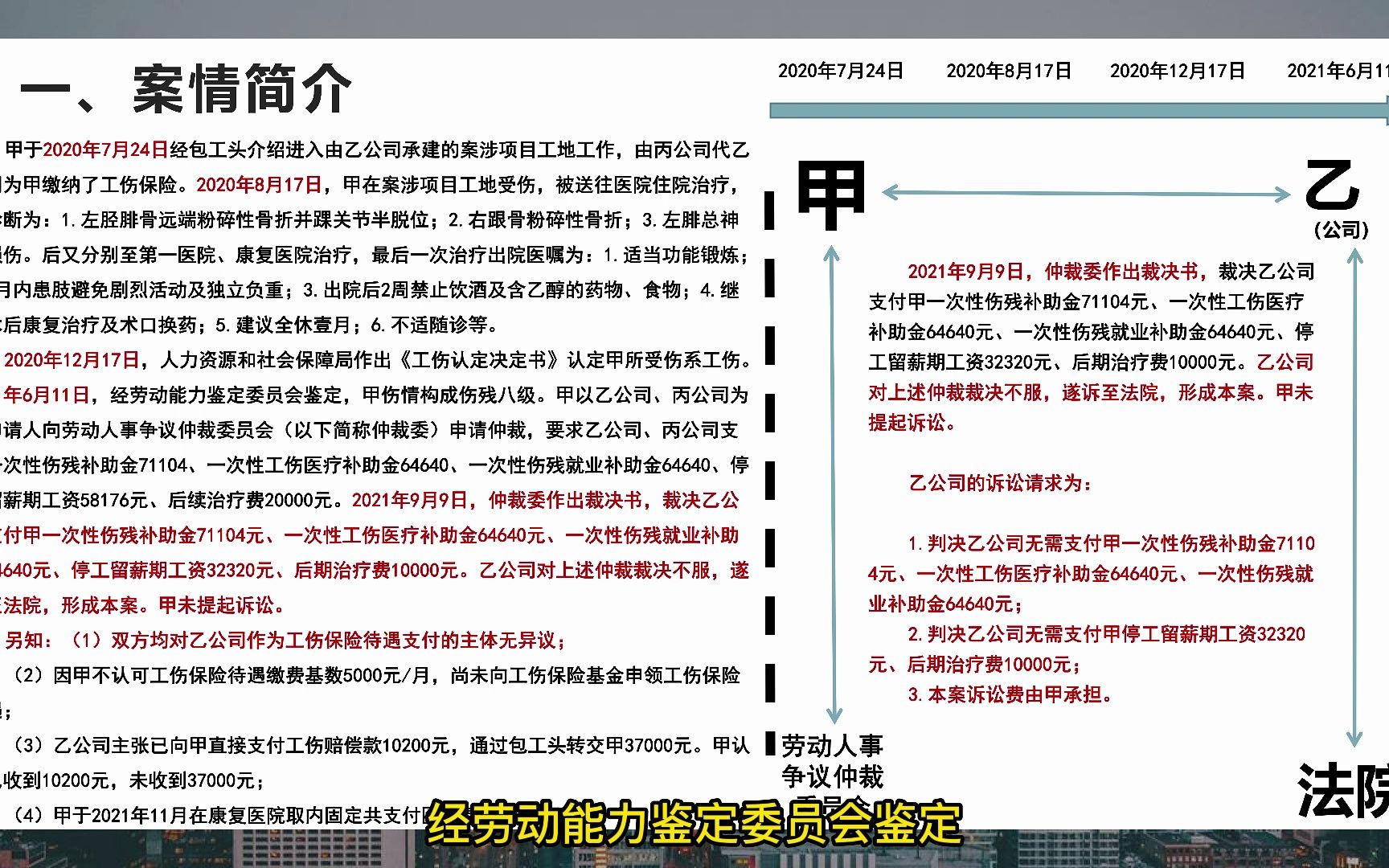 乙公司是否应向甲支付一次性伤残补助金、一次性伤残就业补助金、...
