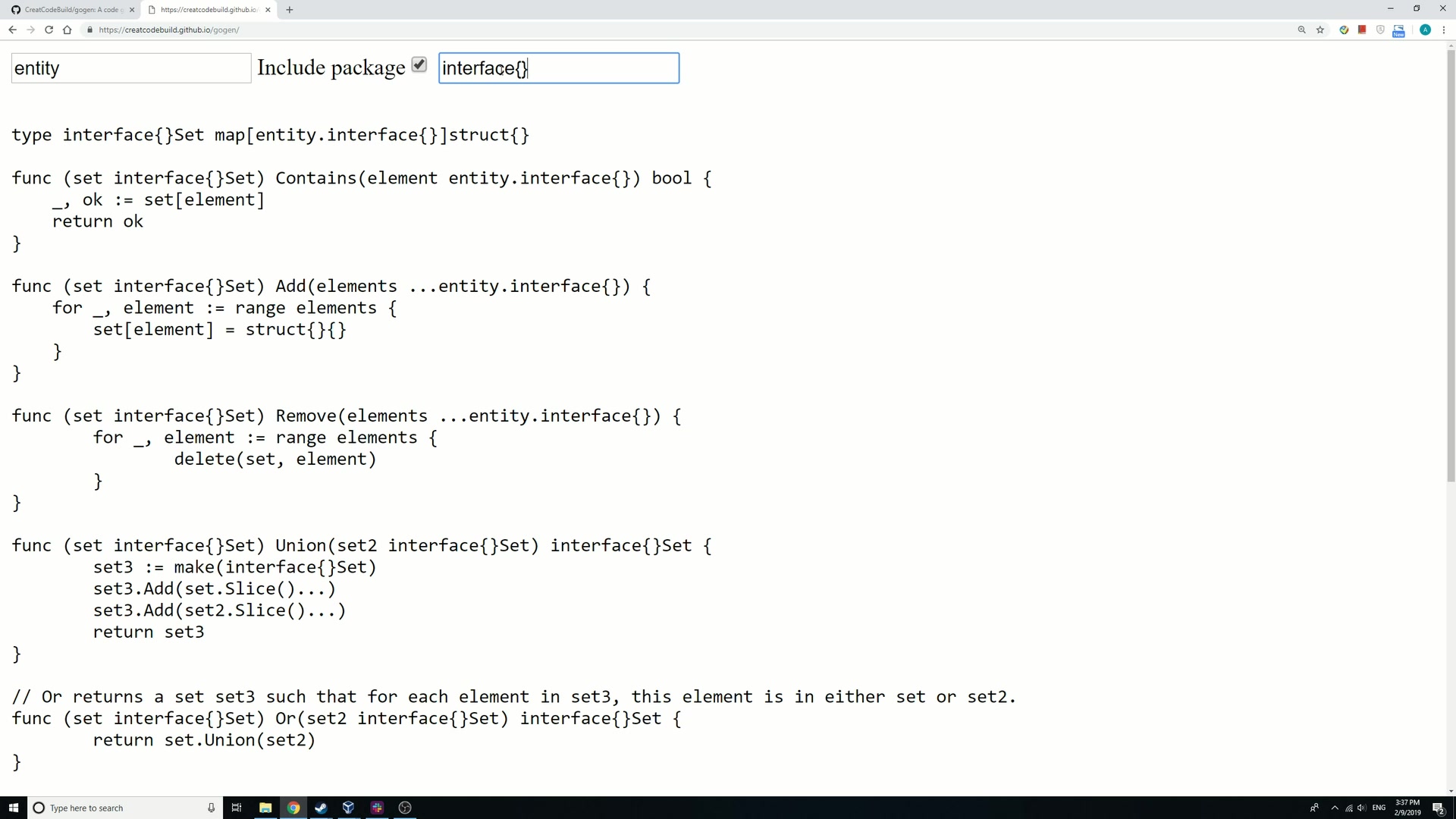 Go 语言代码生成器 gogen