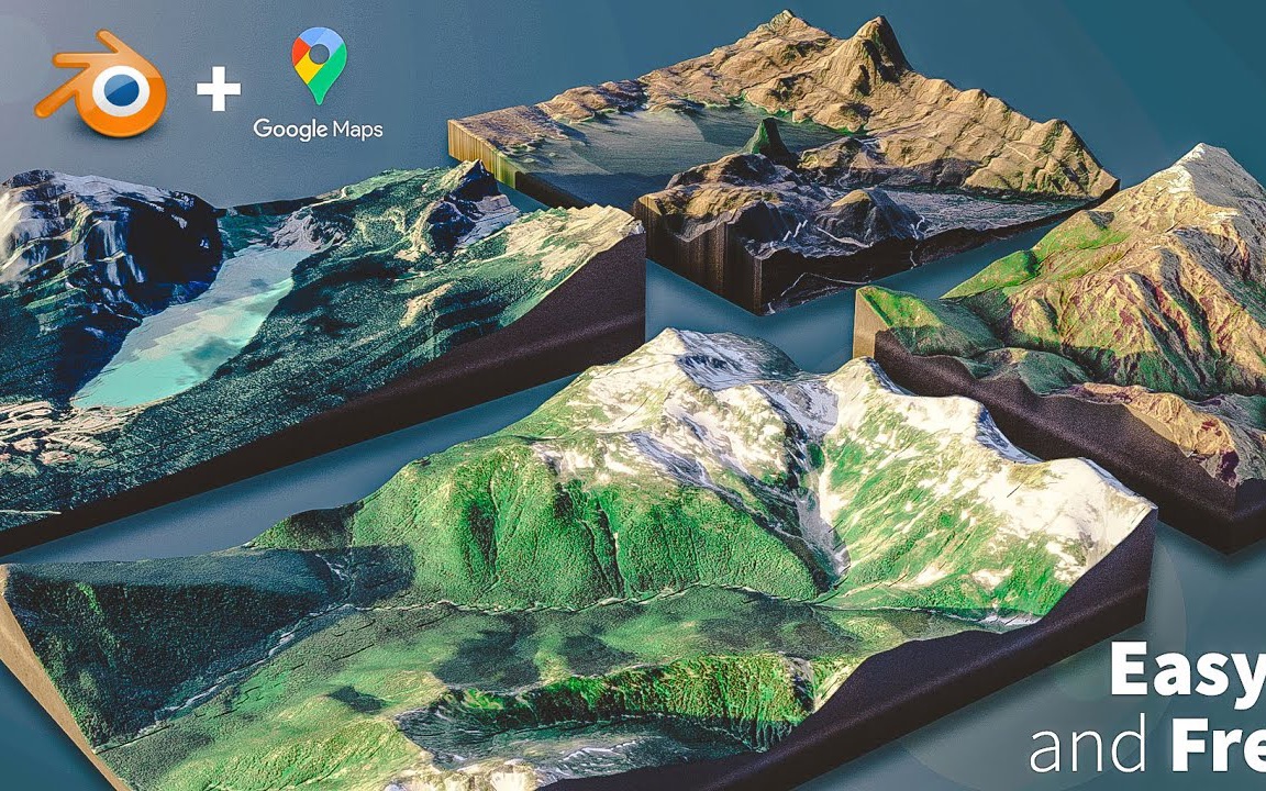 使用Google Maps和Blender创建3D地形模型教程