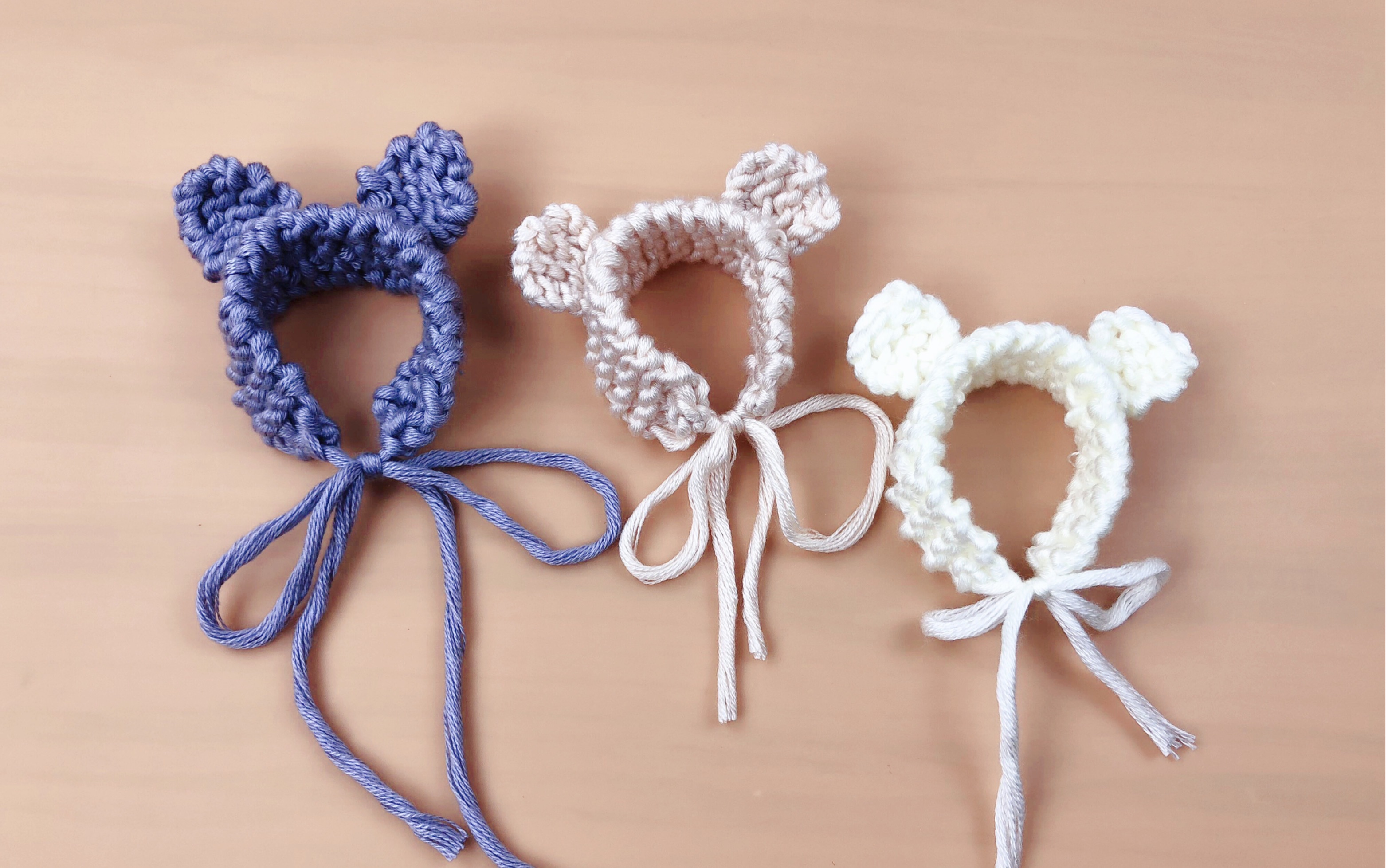 三月瑾旗舰店手编小熊兔子毛线手环视频教程