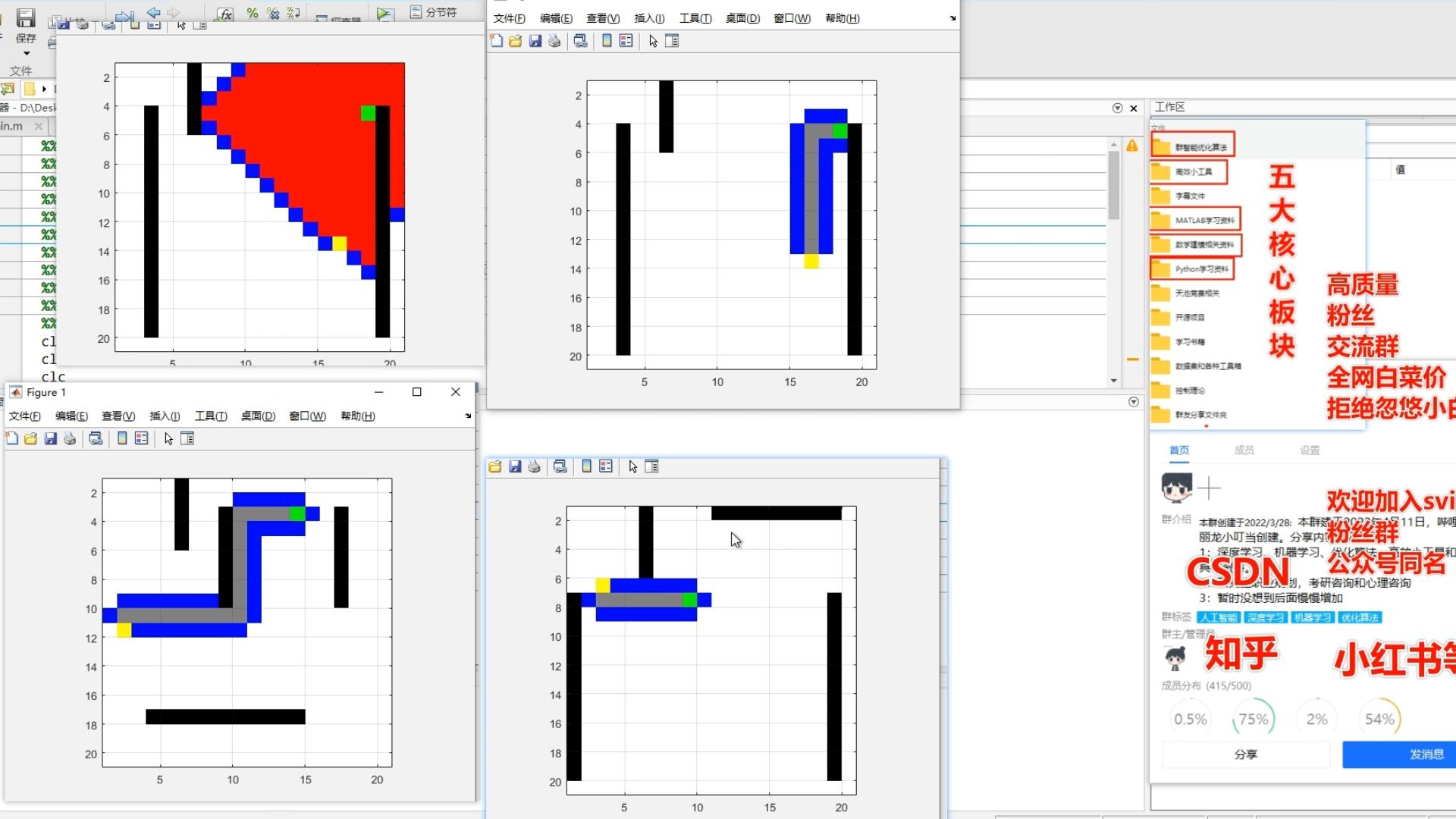 229基于Matlab的二维网格移动机器人路径规划+动态可视化