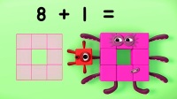 数字方块动画:学习数字的加减法,方块1和方块8合体会变成数字