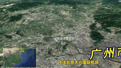 模拟广州飞往北京跨越南北的飞行之旅旅行航拍中国