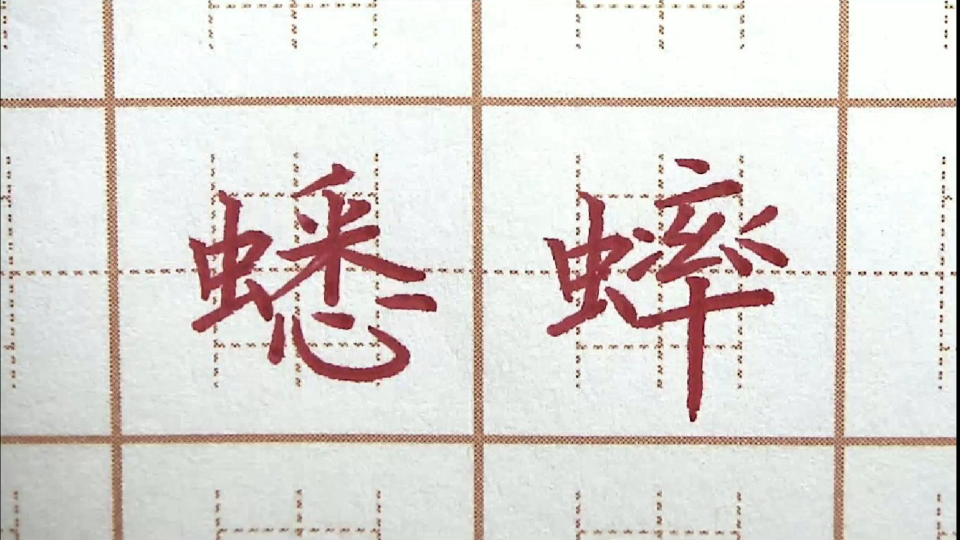 “虫”字偏旁怎么写?六年级生字:蟋蟀,硬笔书法练字正楷字字帖写字...