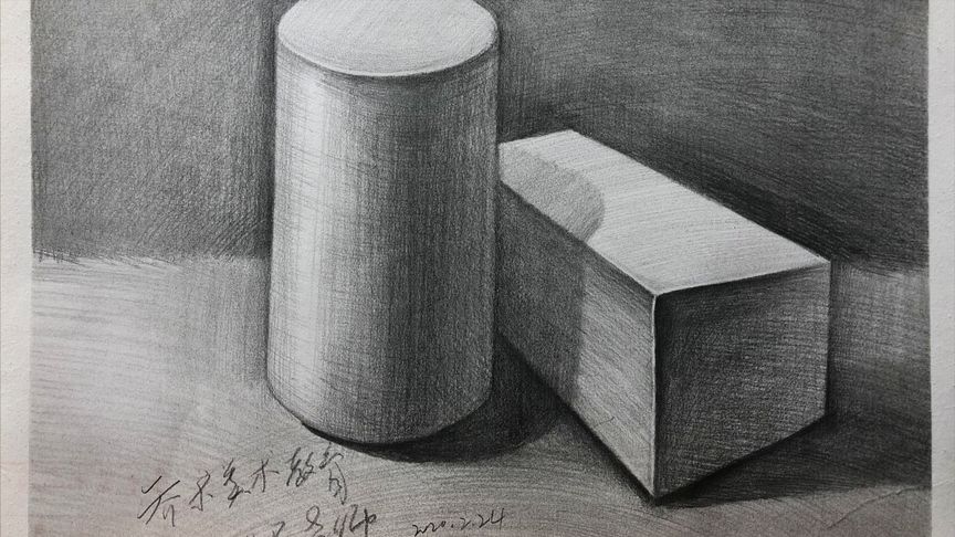 素描石膏体组合教学过程,前后差距太大了,佩服佩服