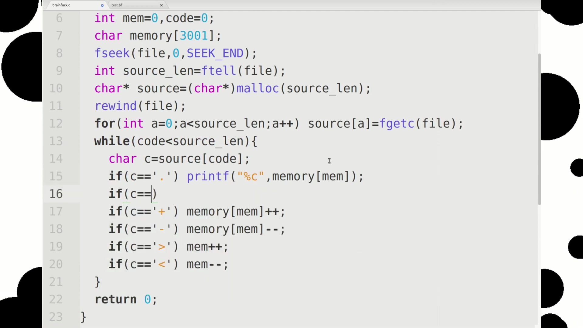 用C语言编写一个解释器